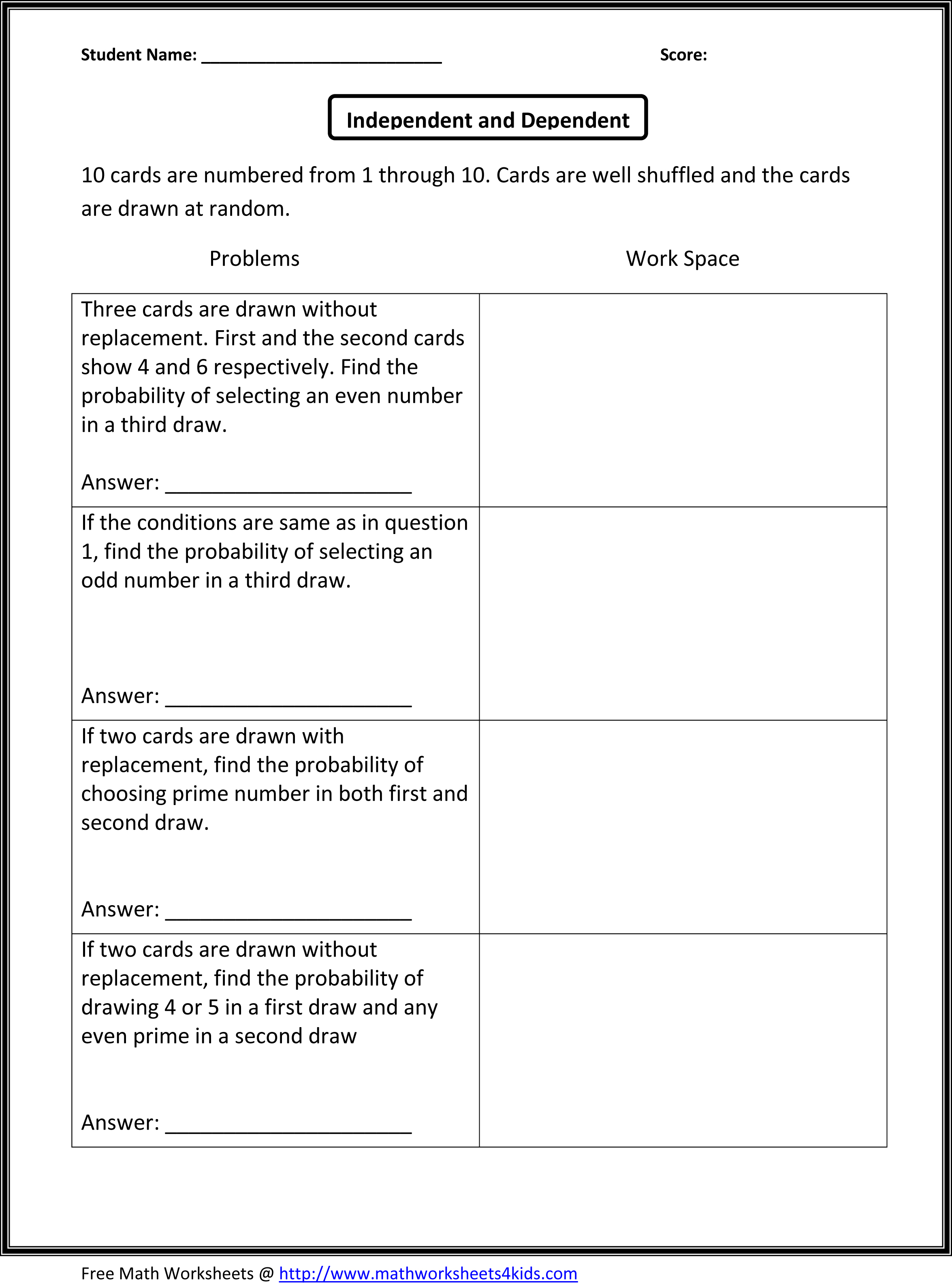 Dependent And Independent Variables Worksheet